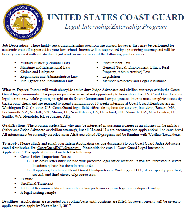 Seattle U Law Center for Professional Development: Coast Guard Legal ...