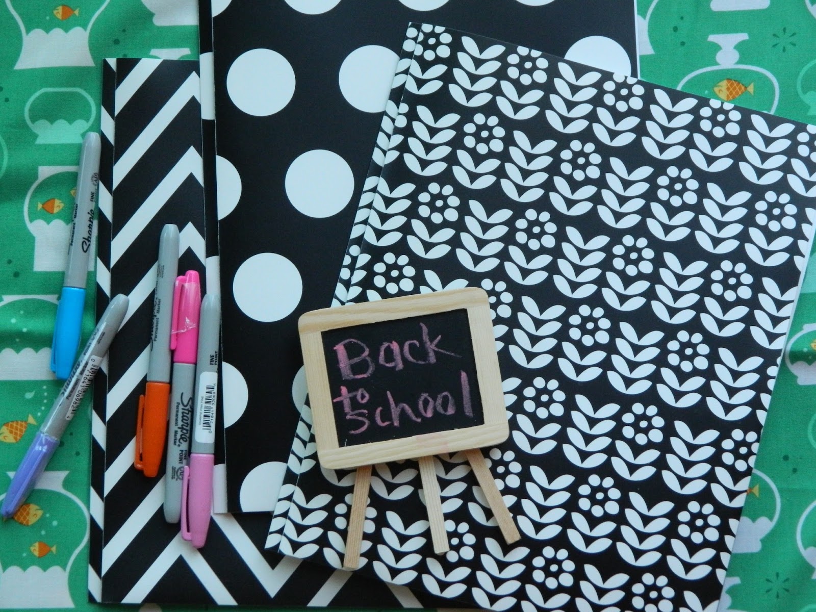 the vintage umbrella: notebooks embellished with sharpies