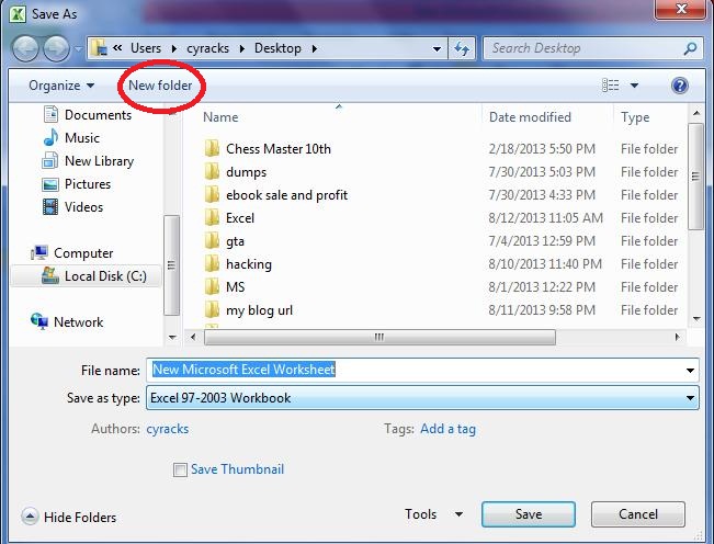 Excel Tutorial Lesson 5 | Saving a Workbook inside a Folder - No. 1 ...