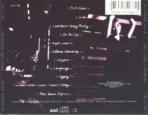 Toda mi músicA: Solitude Standing - Suzanne Vega - 1987