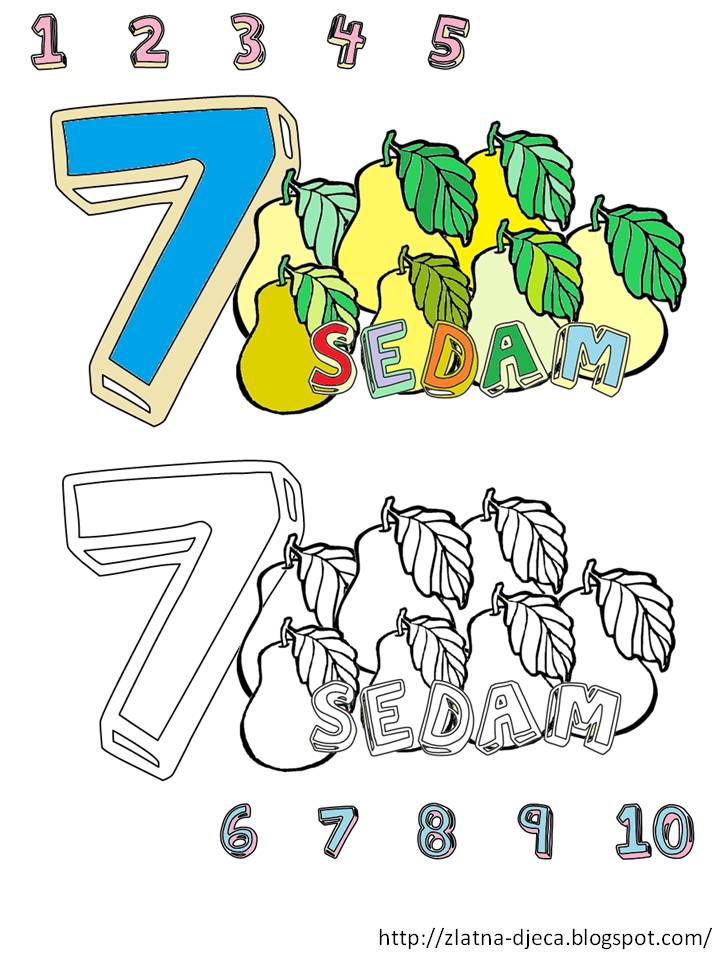 Zlatna djeca: Bojanka - Brojevi od 1 do 10