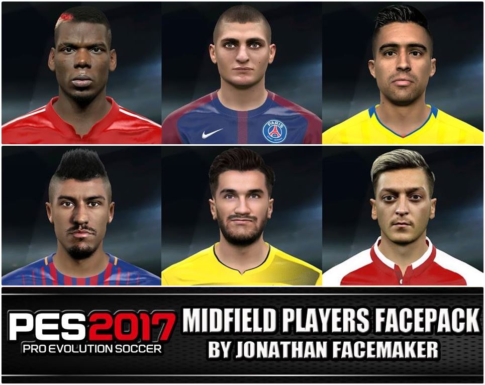 PES 2017 Midfield Players Facepack by Jonathan Facemaker - Pes-Moder