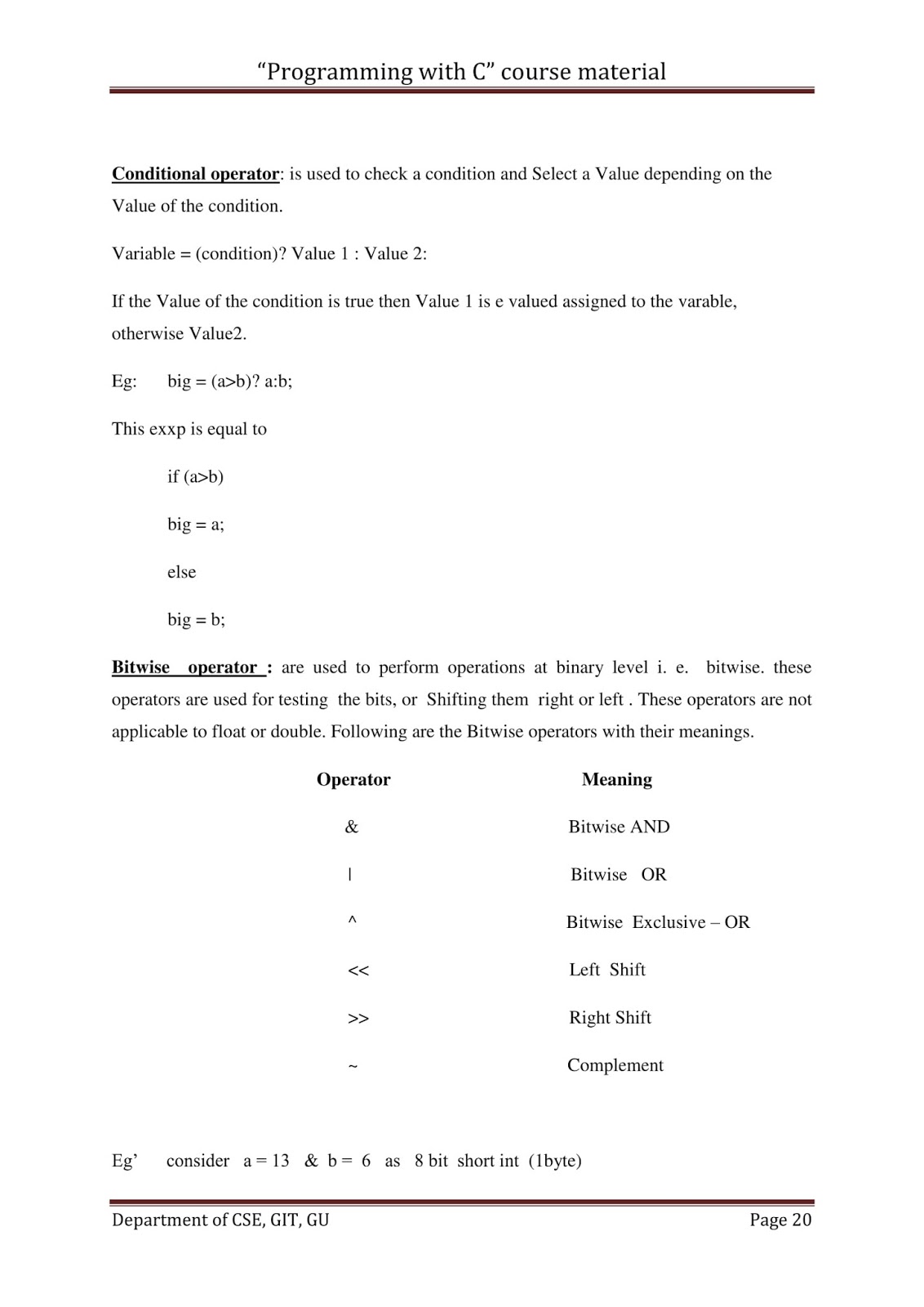 Dr. Mrinal Paliwal Blog: Basic Program Structure and Operators