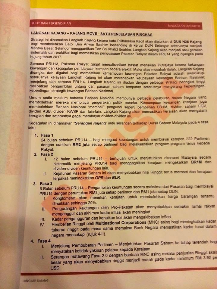 Dokumen Rahsia Langkah Kajang Rancangan Menjatuhkan Ekonomi Malaysia ...