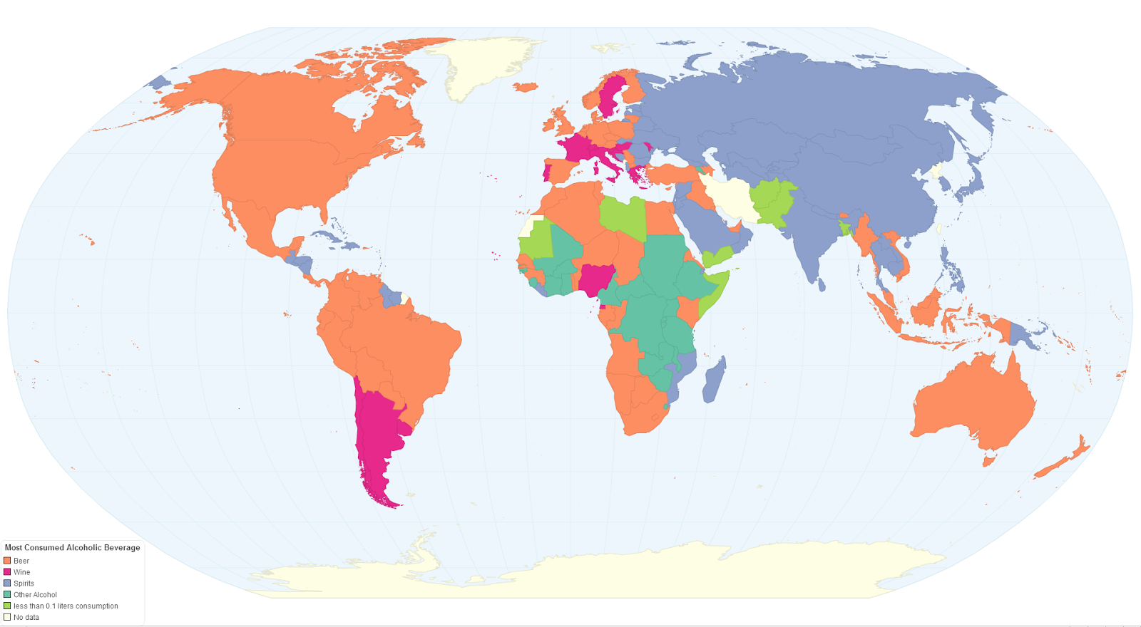 EarthlyMaps: World's most consumed alcoholic beverage