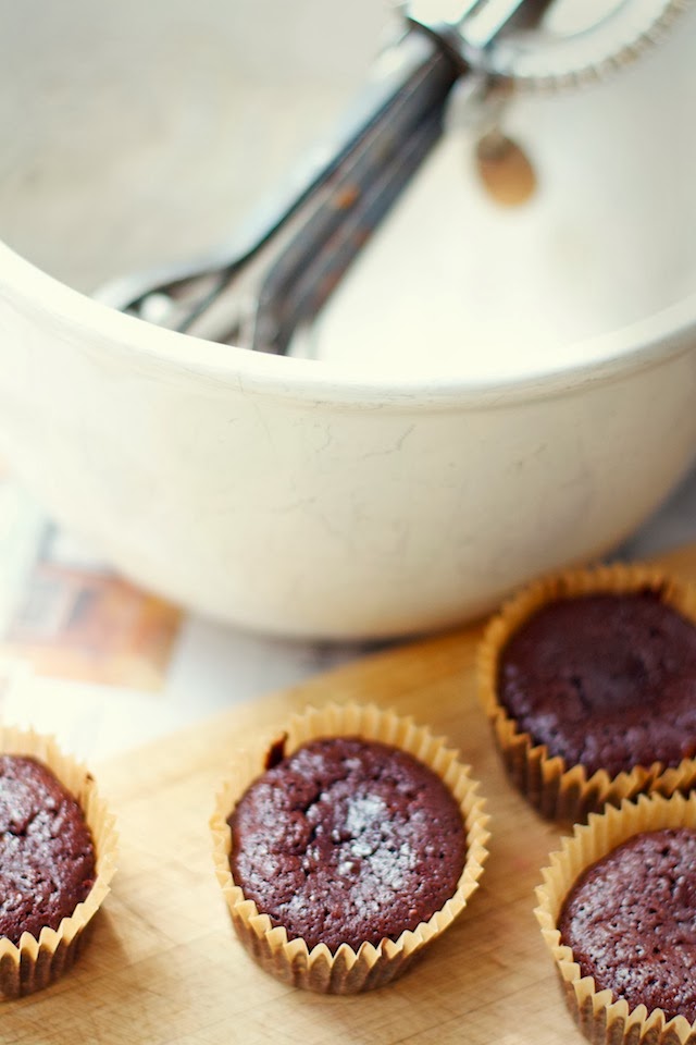 Half Full: Mini Flourless Chocolate Cakes