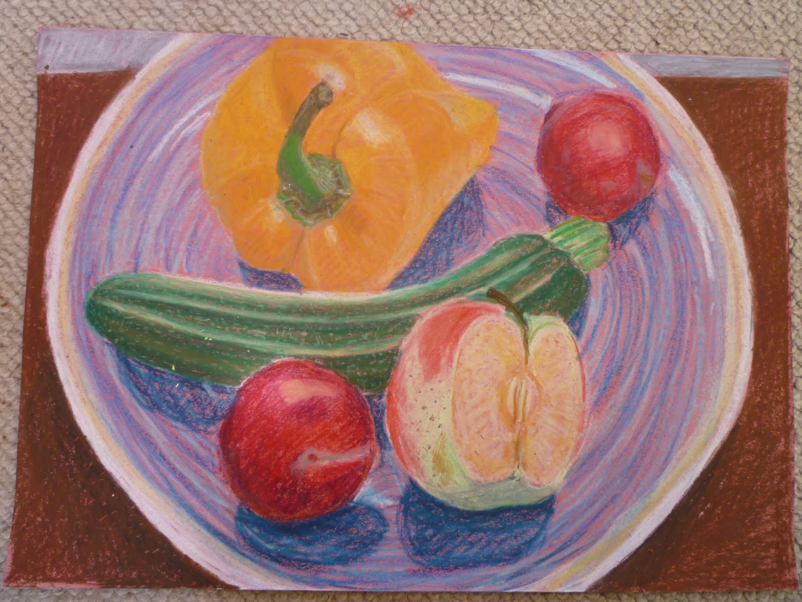 Fran Clark's OCA Logbook: Project: Drawing fruit and vegetables in colour