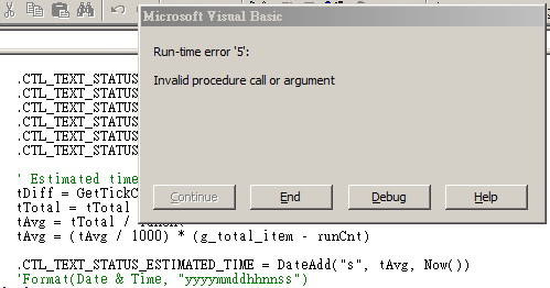 [VB6]Invalid procedure call or argument (Error 5)