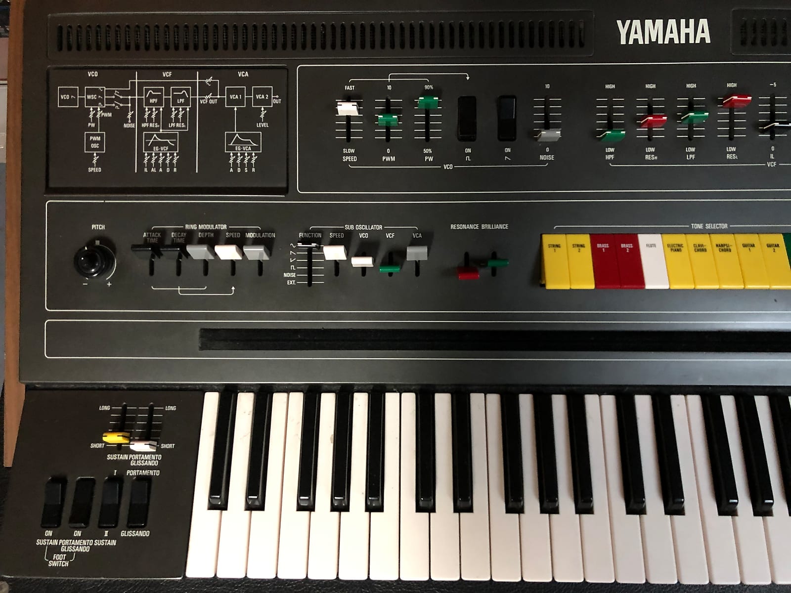 MATRIXSYNTH: Yamaha CS-60 with original Lid, Legs and Bag SN 2014