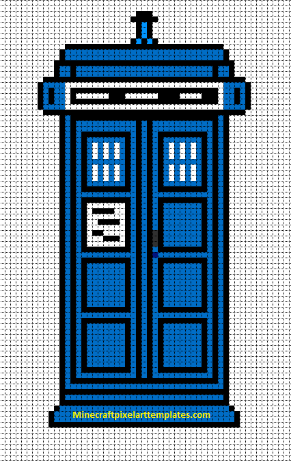 Minecraft Pixel Art Templates: The Tardis (Doctor Who)