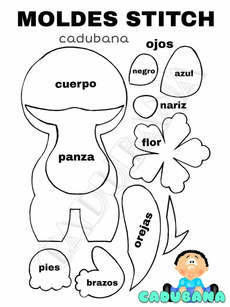 Desenho Stitch em EVA com Moldes para Centro de Mesa - Ideias Criativas