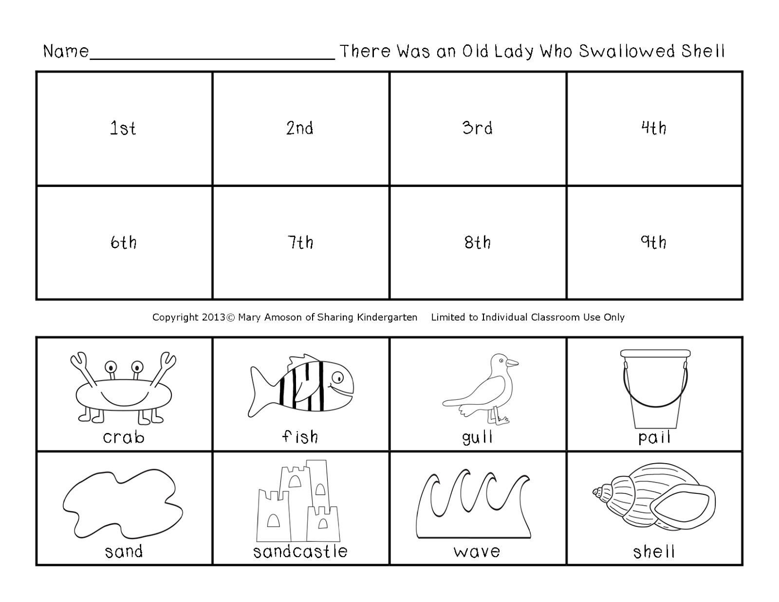 Freebielicious: There Was an Old Lady Who Swallowed a Shell Freebie