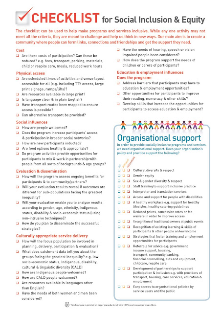 fairgreenplanet: The ISEPICH Social Inclusion and Equity Checklist