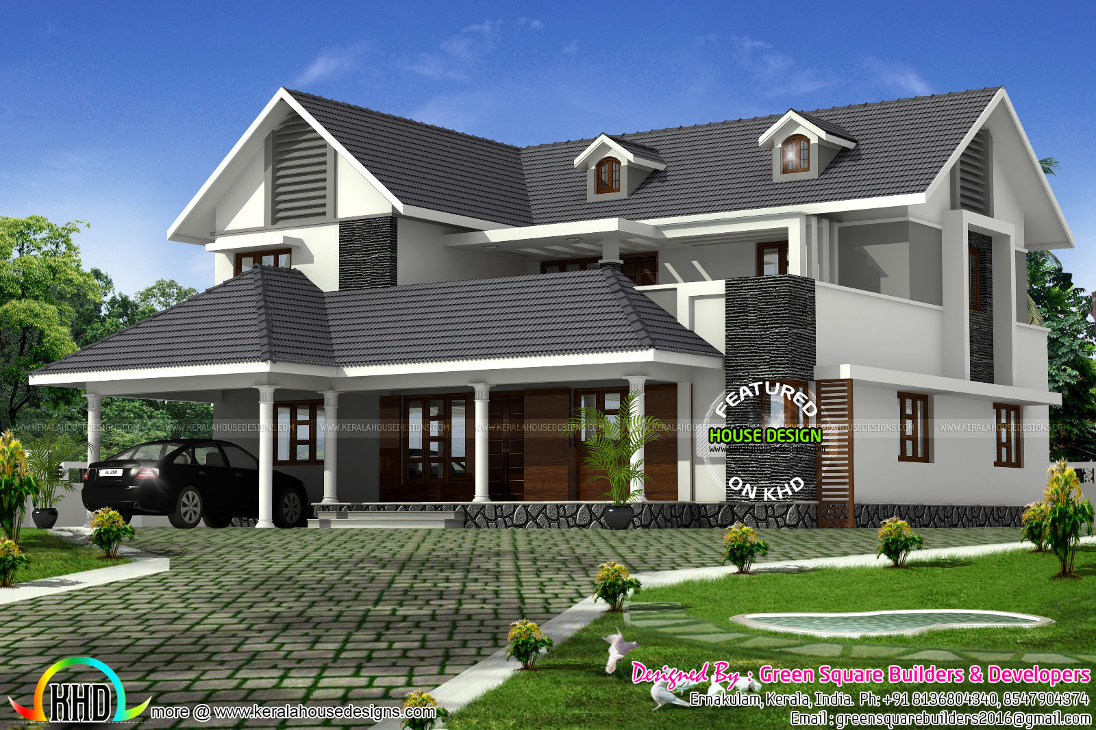2529 sq-ft modern sloping roof home - Kerala Home Design and Floor ...