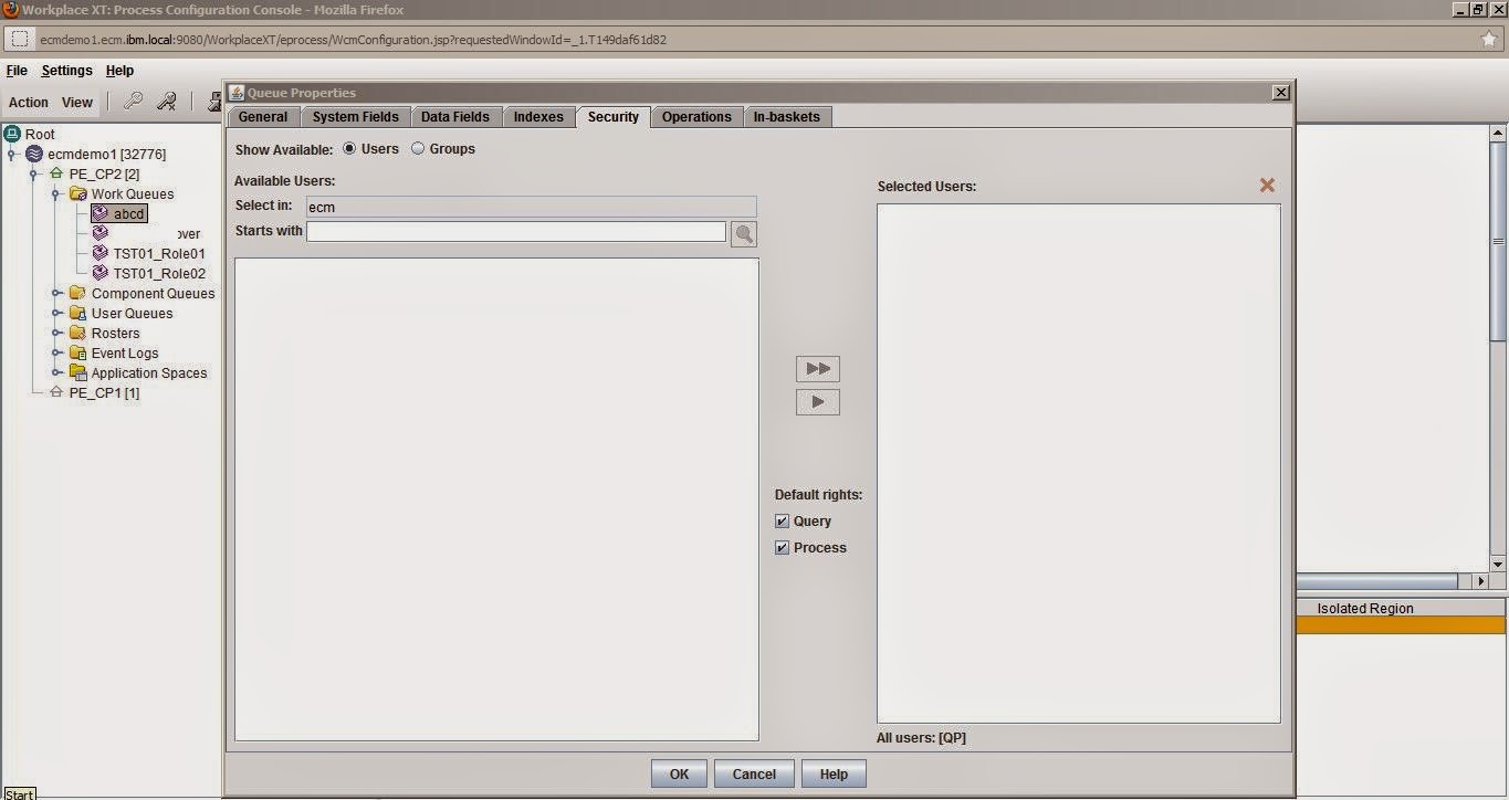 FileNet P8 Development tutorials: Configure Work Queue in FileNet (FileNet Process Engine)