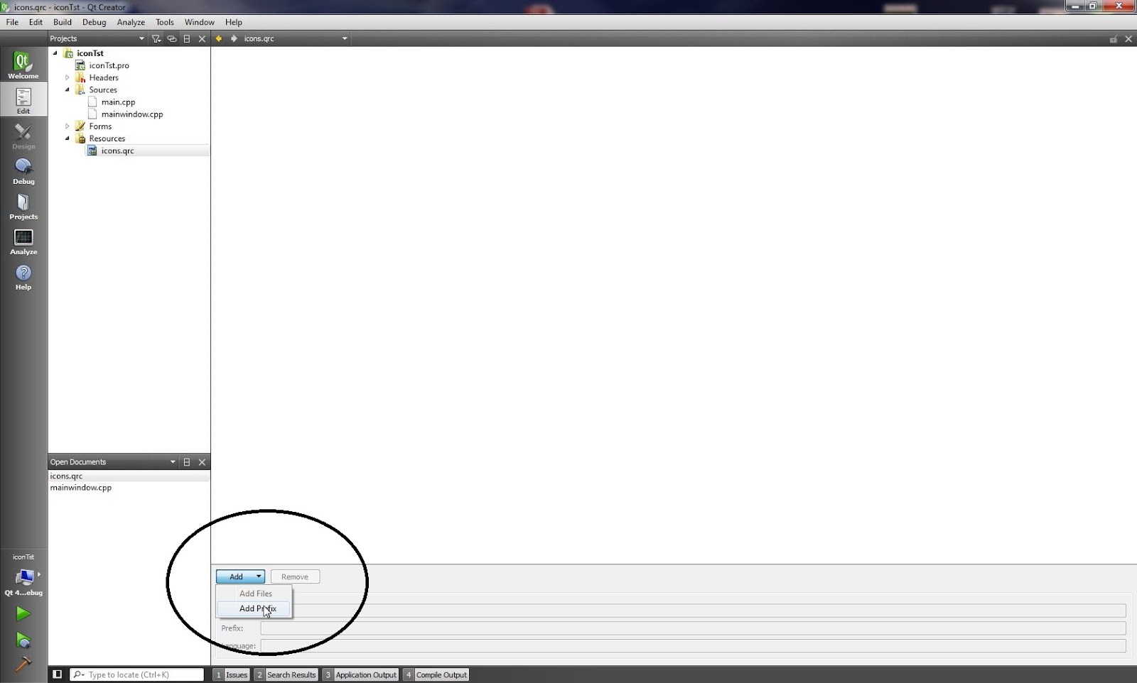 Programming Log Adding Icons To An Application With Qt Creator