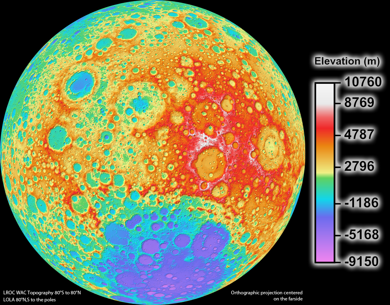 La NASA presenta el mapa topográfico de mayor resolución de la Luna ...