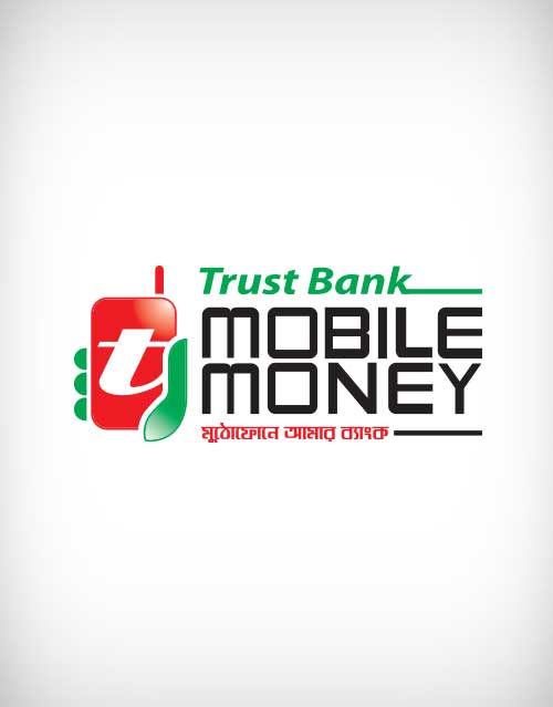 trust bank mobile money vector logo