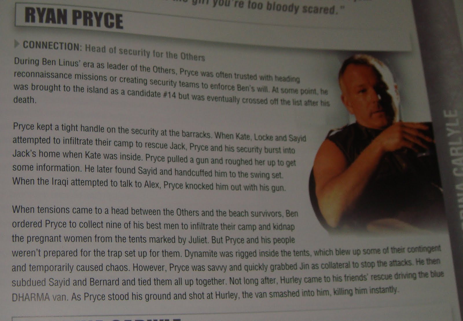 My Journey Through The LOST Encyclopedia: Ryan Pryce