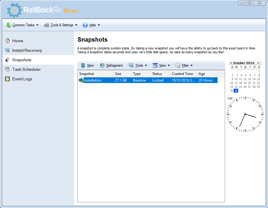 RollBack Rx - time machine for Windows - Manmohan Sethumadhavan