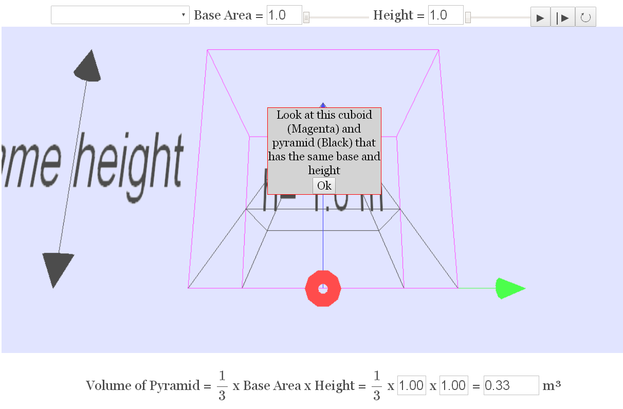 🫗volume Of Pyramid In 3d Webgl Javascript Html5 Applet Simulation Model