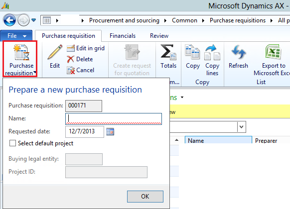 Dynamics AX blog: AX2012 R2 : Understanding purchase requisition [Basics and X++code to create ...