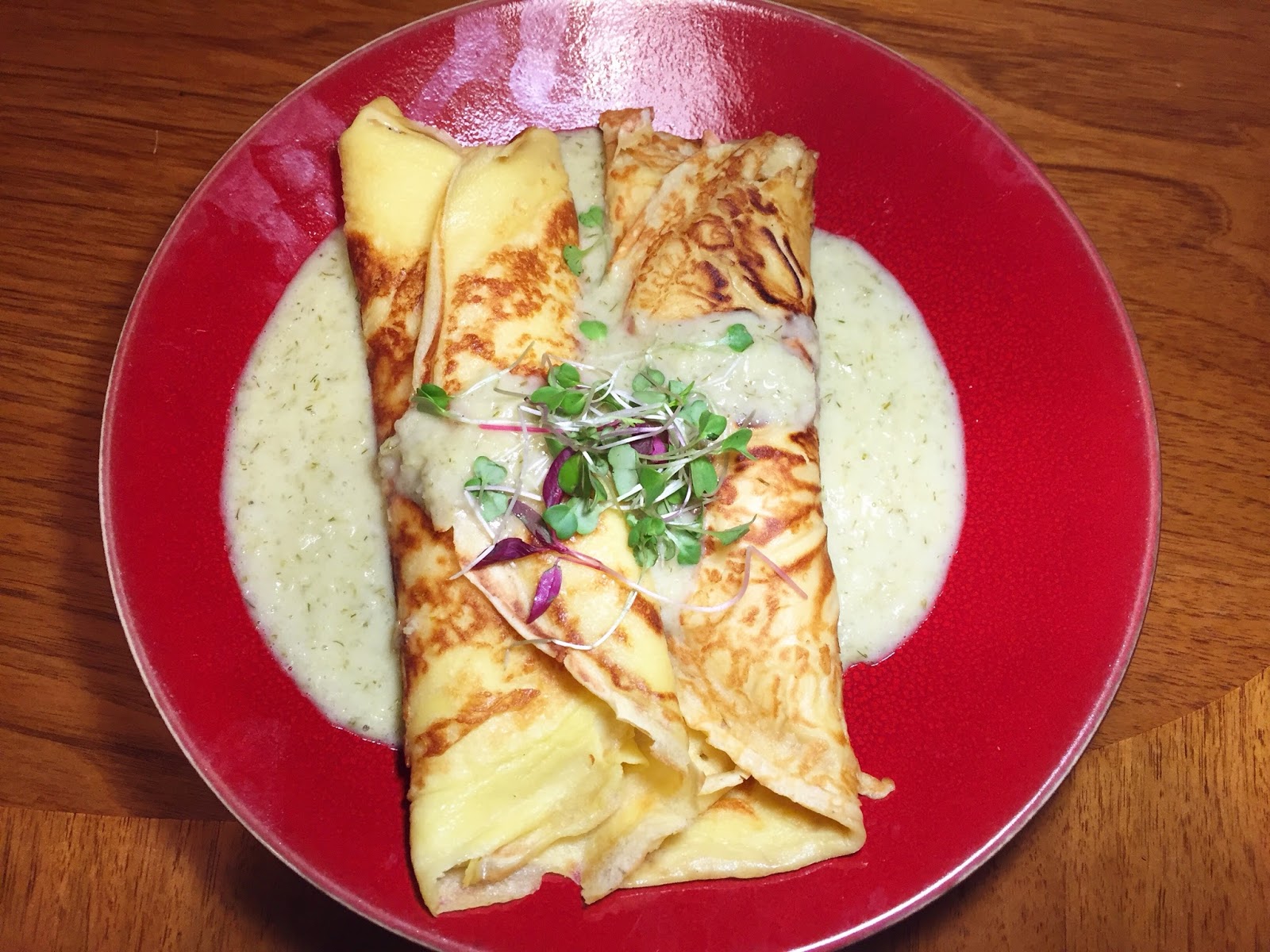 Nibbling Gypsy: Leftover Makeover: Arctic Char Crepes with Fennel Sauce