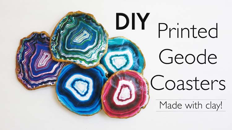 Vibrant Vantage: DIY Crystal Geode Printed Coasters