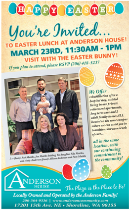 Shoreline Area News: Free Easter BBQ at Anderson House Saturday