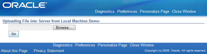 Oracle applications: OAF Page to Upload Files into Server from local Machine