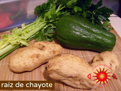Cocina Costarricense: raíz de chayote en picadillo