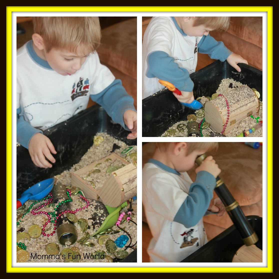 Momma's Fun World: Alphabet treasure sensory learning play