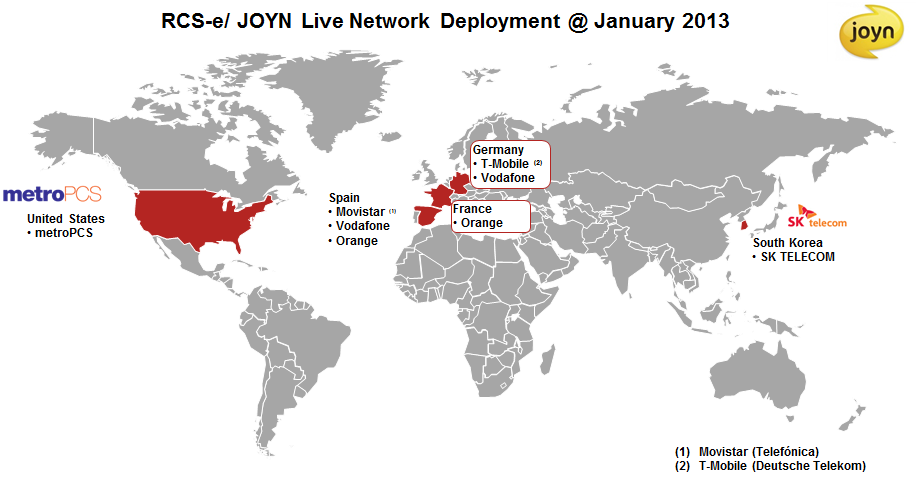 Telecoms Revolution: RCS-e Joyn: Deployment World Map