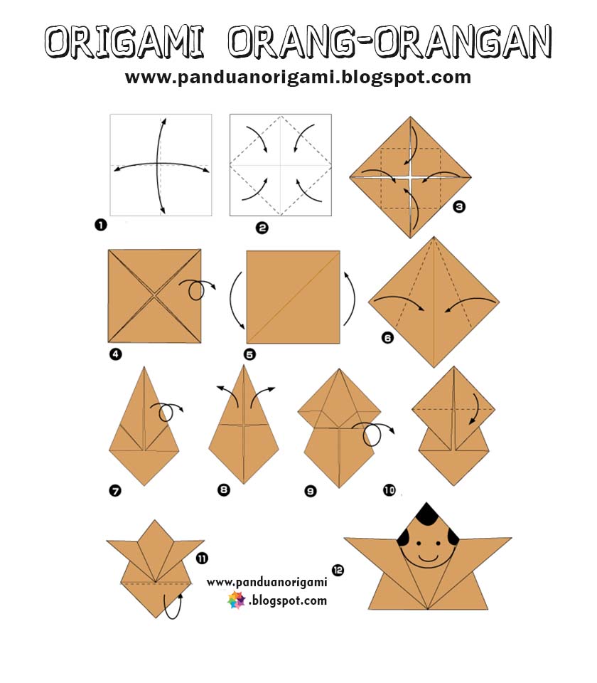 Panduan Membuat Origami Boneka Orang-Orangan - Panduan Belajar Membuat ...