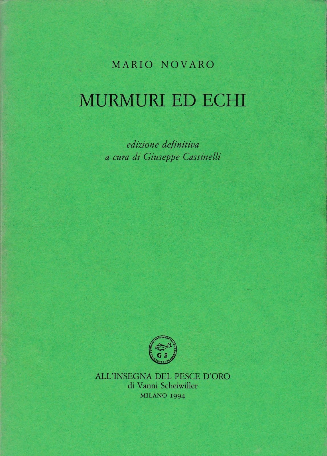 I libri de la stanza ascosa: "Murmuri ed echi" di Mario Novaro