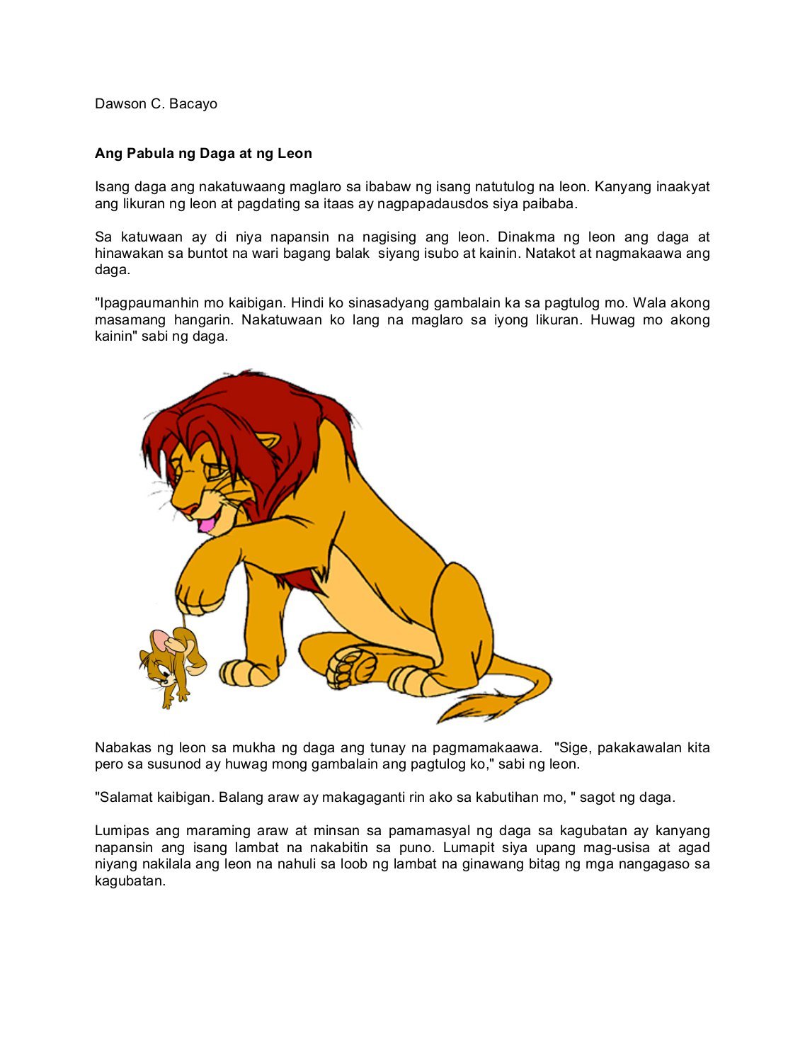 ang leon at ang daga - philippin news collections