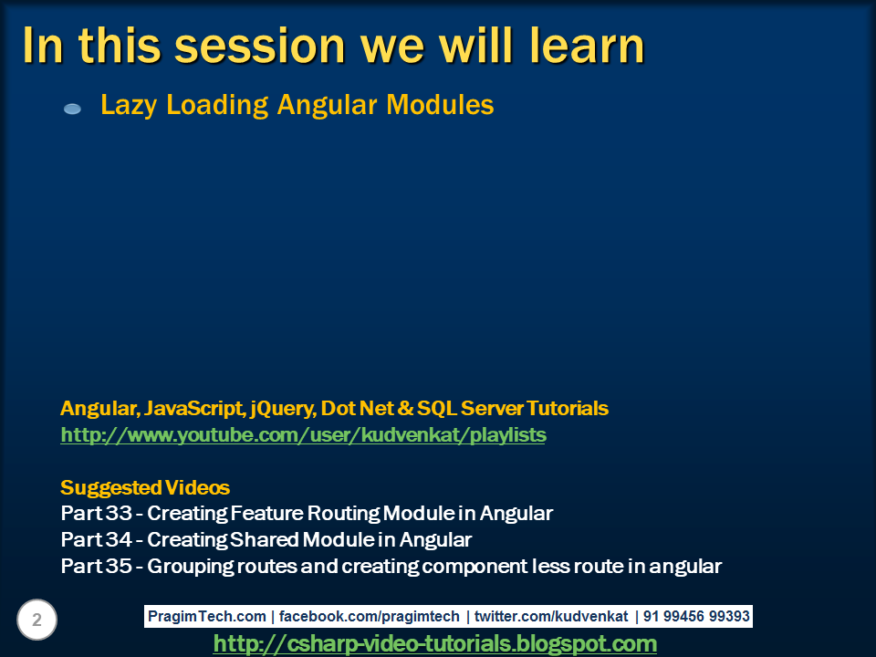 Sql Server Net And C Video Tutorial Lazy Loading In Angular Slides