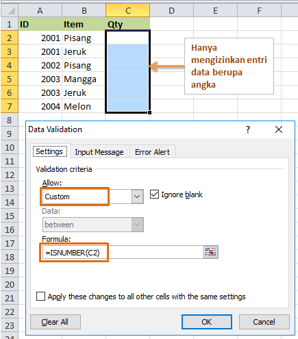 Belajar Microsoft Excel: Cara Menggunakan Rumus untuk Data Validation