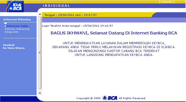 Tutorial Transfer KEY BCA dengan Internet Banking ~ Ilmu Pengetahuan ...