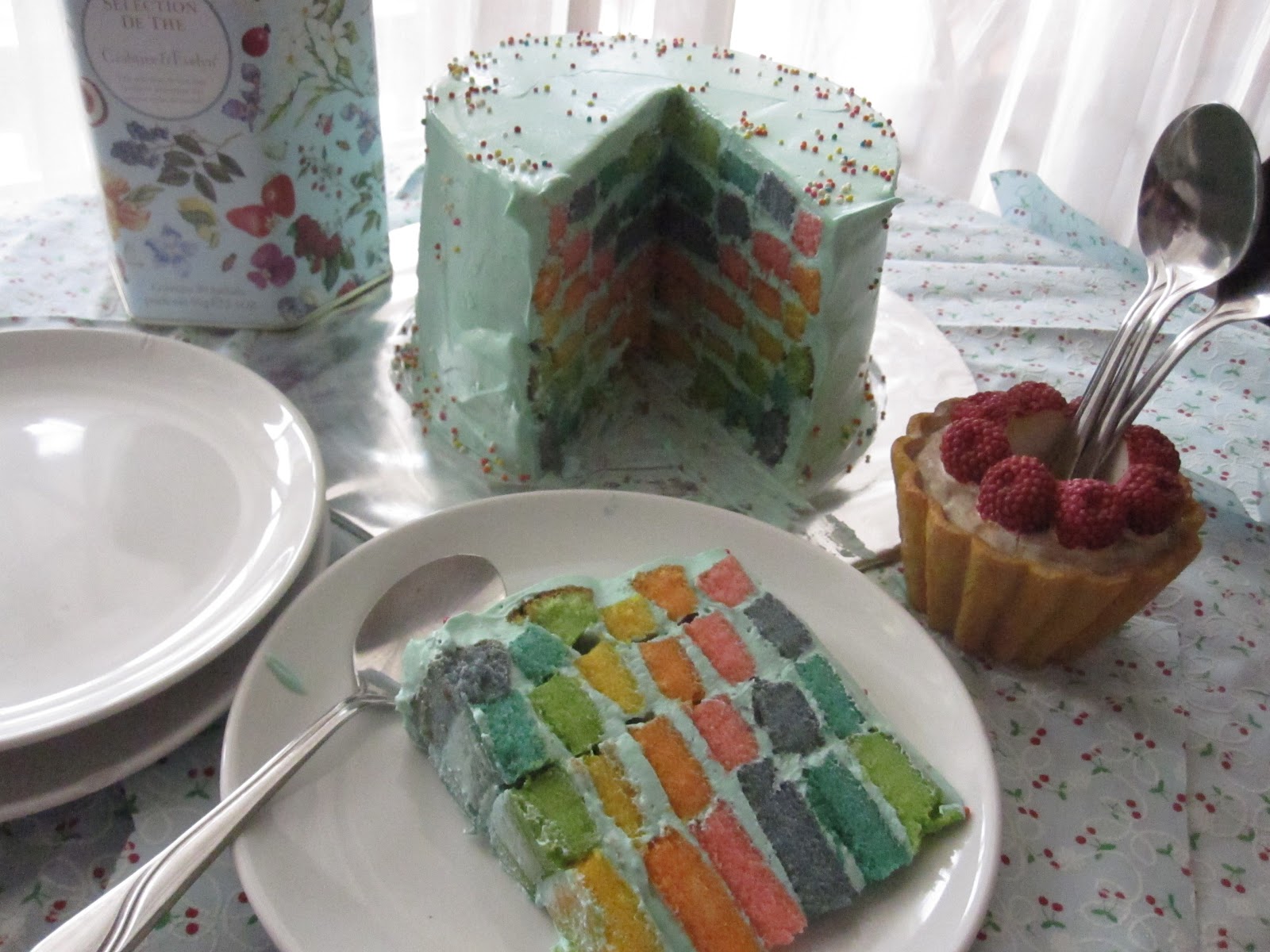 miscellaneous.random.delightful: Checkered Rainbow Cake
