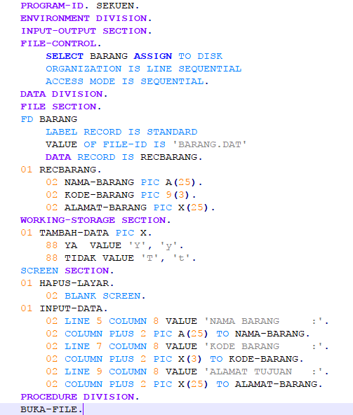 Laporan Akhir Program Cobol Pada File Sequential ~ Intan Melda Mulya