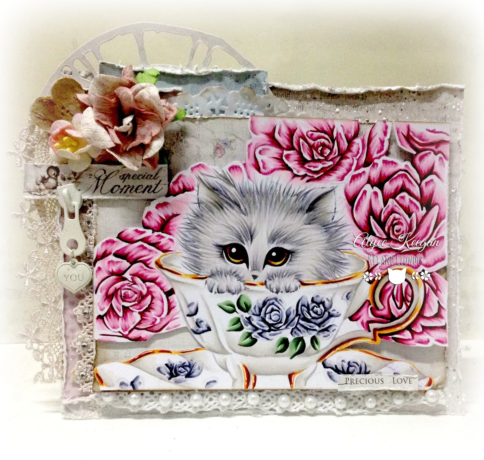 Kitten in a Teacup - Kit and Clowder Online Colouring Classes