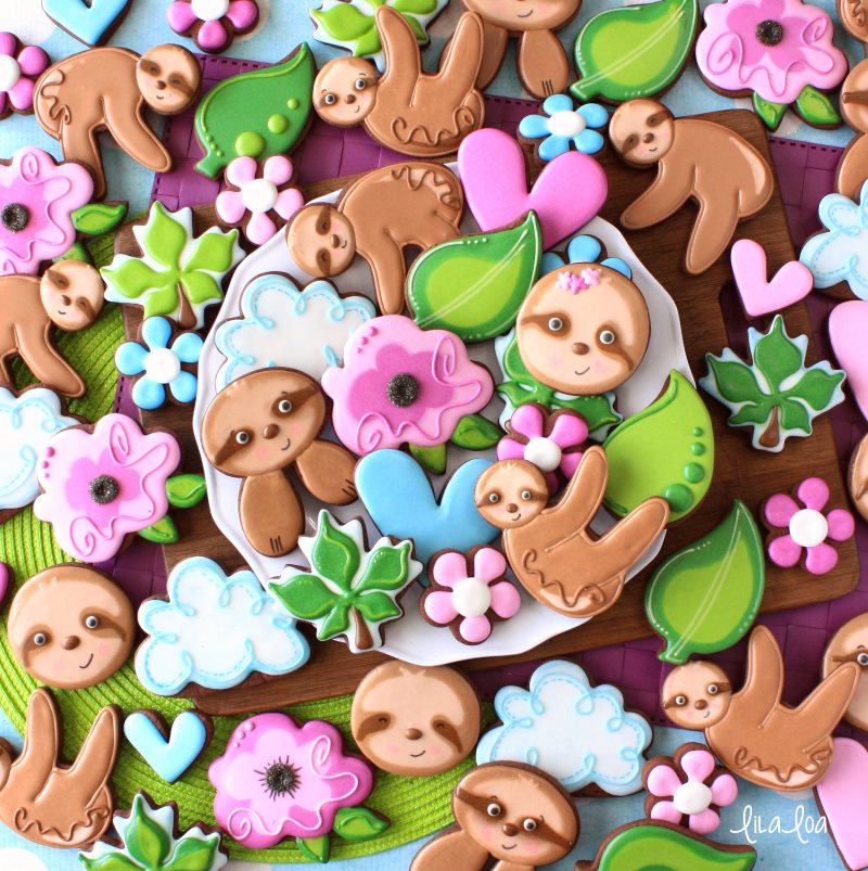 How To Make Decorated Sloth Sugar Cookies
