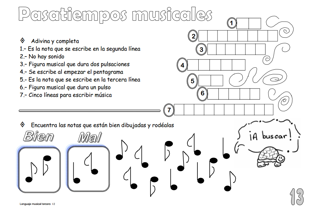 Espacio musical educativo: Actividades 1º E.E.