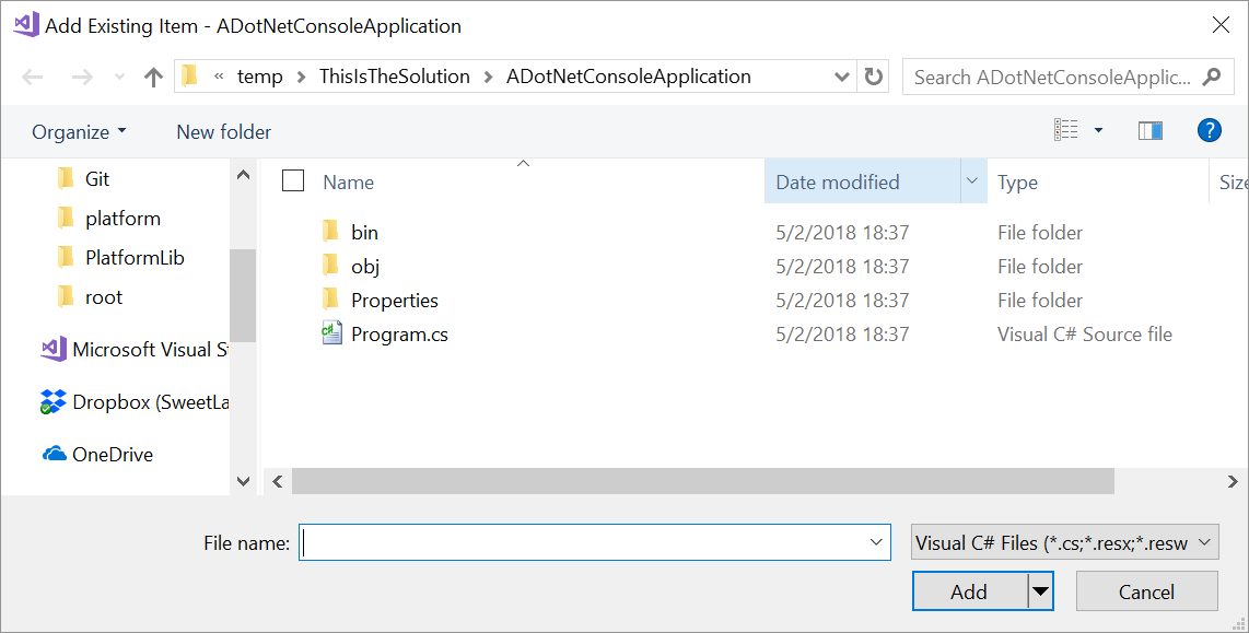 Jan David Narkiewicz (Developer): Visual Studio (file linking): using ...