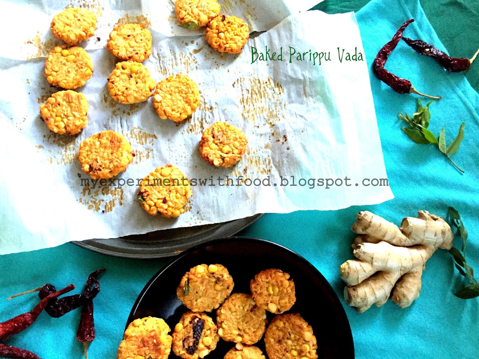 My Experiments With Food: Baked Parippu Vada/ Baked Lentil Fritters