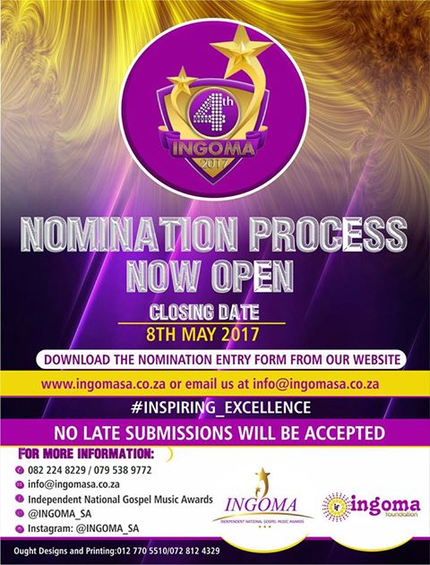 Gospel Buzz: INGOMA Awards nominations opening early in 2017