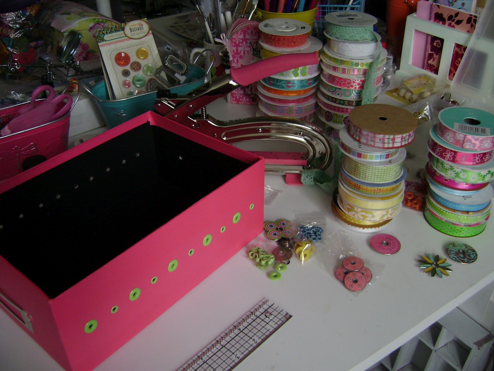 Crabtree-Creations: Ribbon Dispenser Box Day 2, It's Finished!