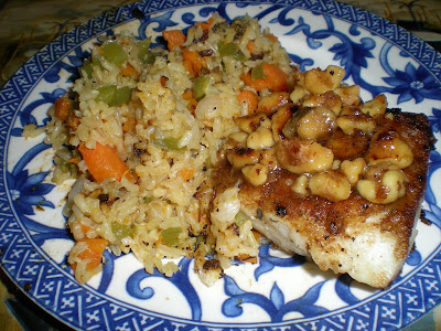 Cajun Cod with Praline Sauce and Dirty Rice ~ From Anne's Kitchen