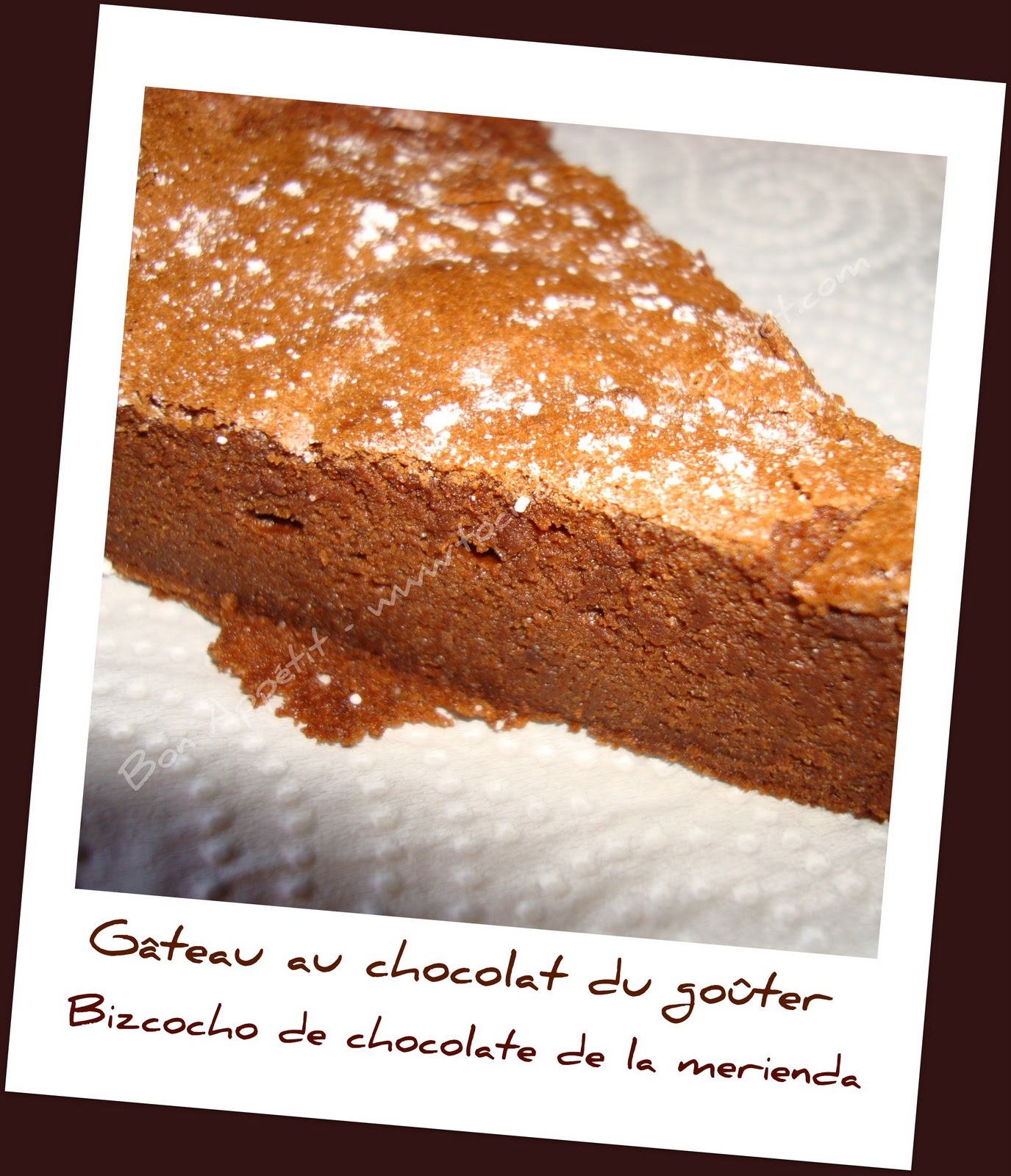 BON APPETIT: Gâteau au chocolat du goûter - Bizcocho de chocolate de la ...